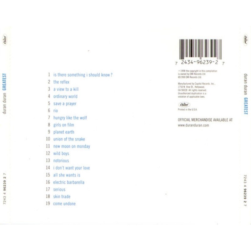 DURAN DURAN-GREATEST CD