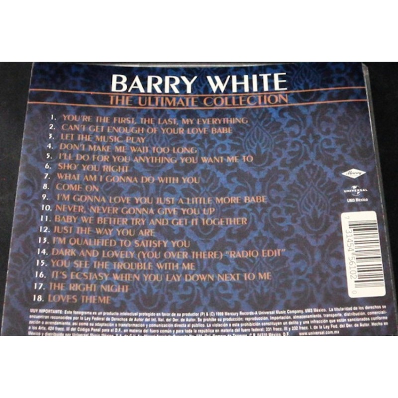 BARRY WHITE-THE ULTIMATE COLLECTION CD