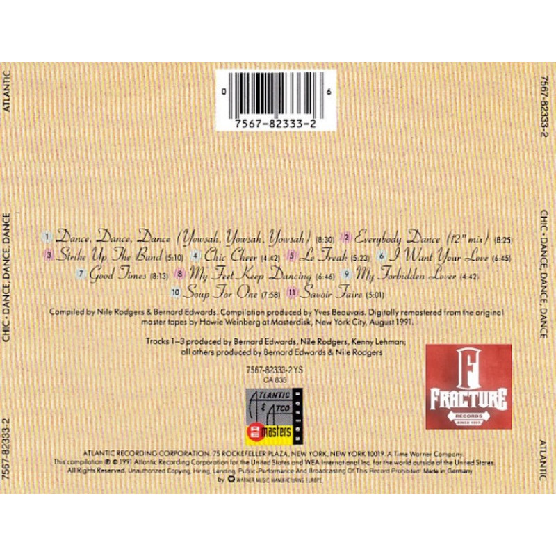 CHIC – DANCE, DANCE, DANCE - THE BEST OF CHIC CD