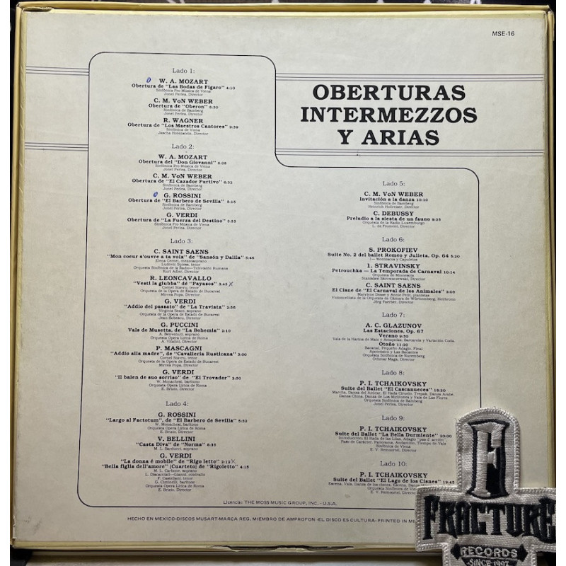 OBERTURAS INTERMEZZO Y ARIAS BOX 5VINYLOS