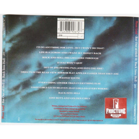MEAT LOAF – BAT OUT OF HELL II: BACK INTO HELL CD