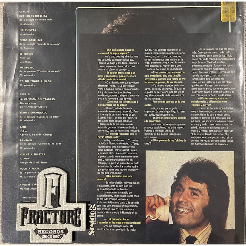 RAPHAEL – CANTA... LAS CANCIONES DE SU PELICULA (CUANDO TU NO ESTAS) VINYL