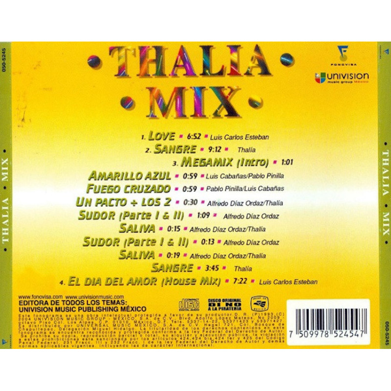 THALIA ‎– MIX CD