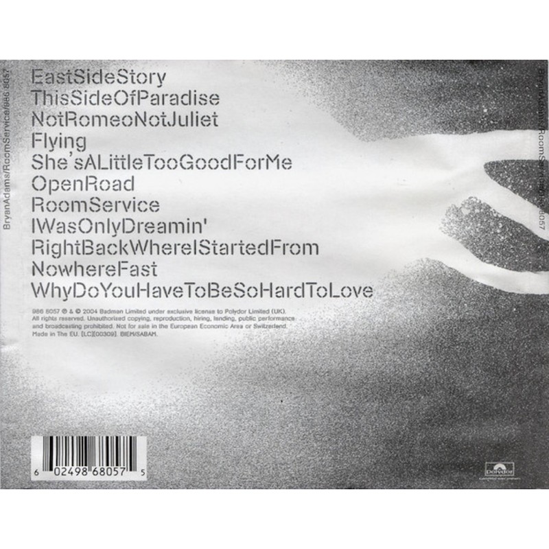 BRYAN ADAMS-ROOM SERVICE CD